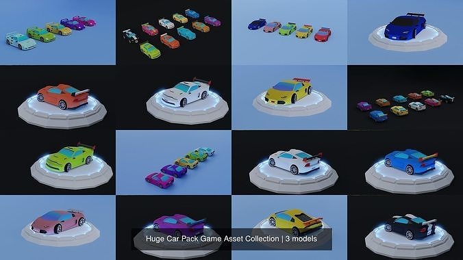 3D Model Collection Huge Car Pack Game Asset VR / AR / low-poly | CGTrader