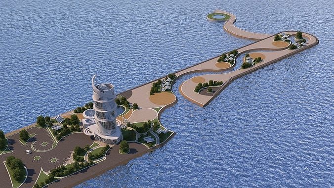 0138 - Beacon Island Hotel 3D model | CGTrader