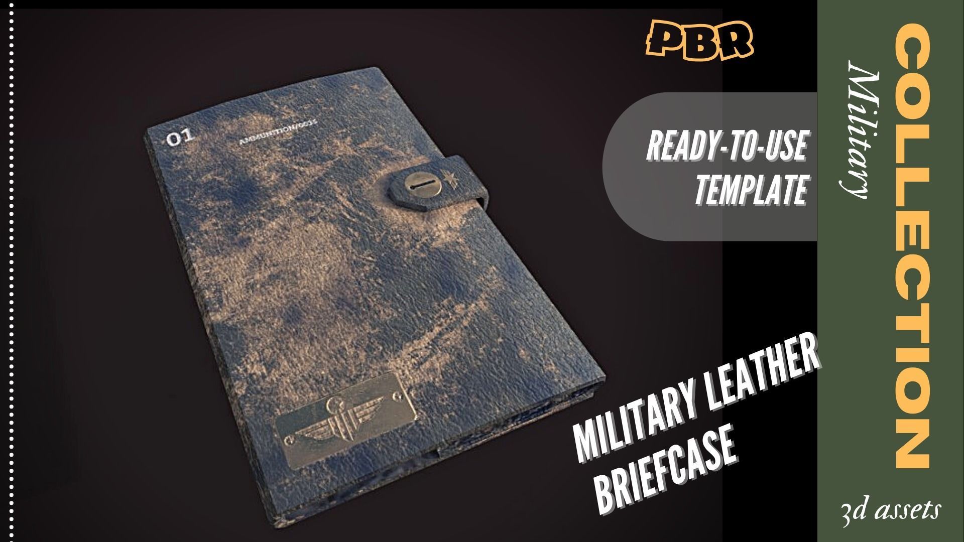 3D model MILITARY LEATHER FOLDER 3D Low-poly VR / AR / low-poly | CGTrader