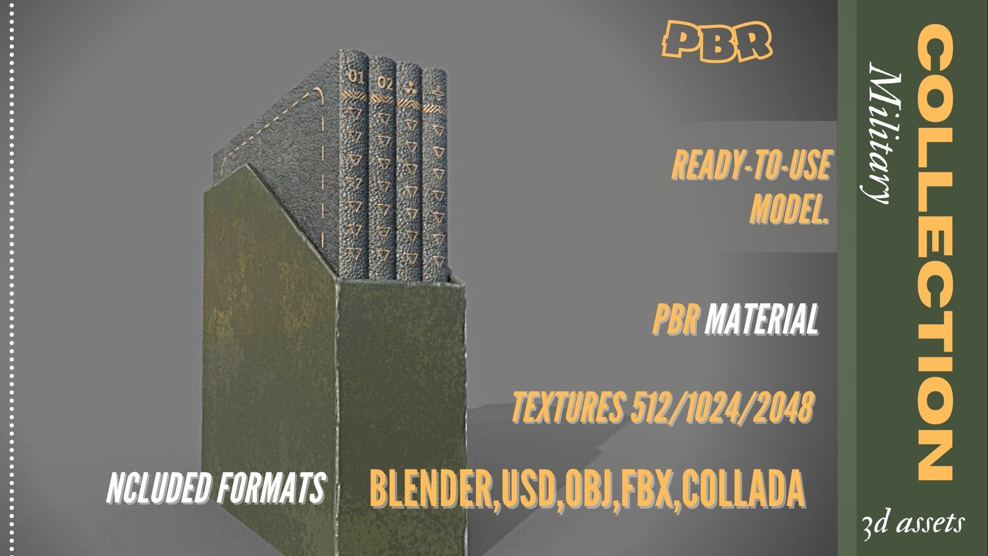 3D model Military file Holder 3D Low-poly VR / AR / low-poly | CGTrader