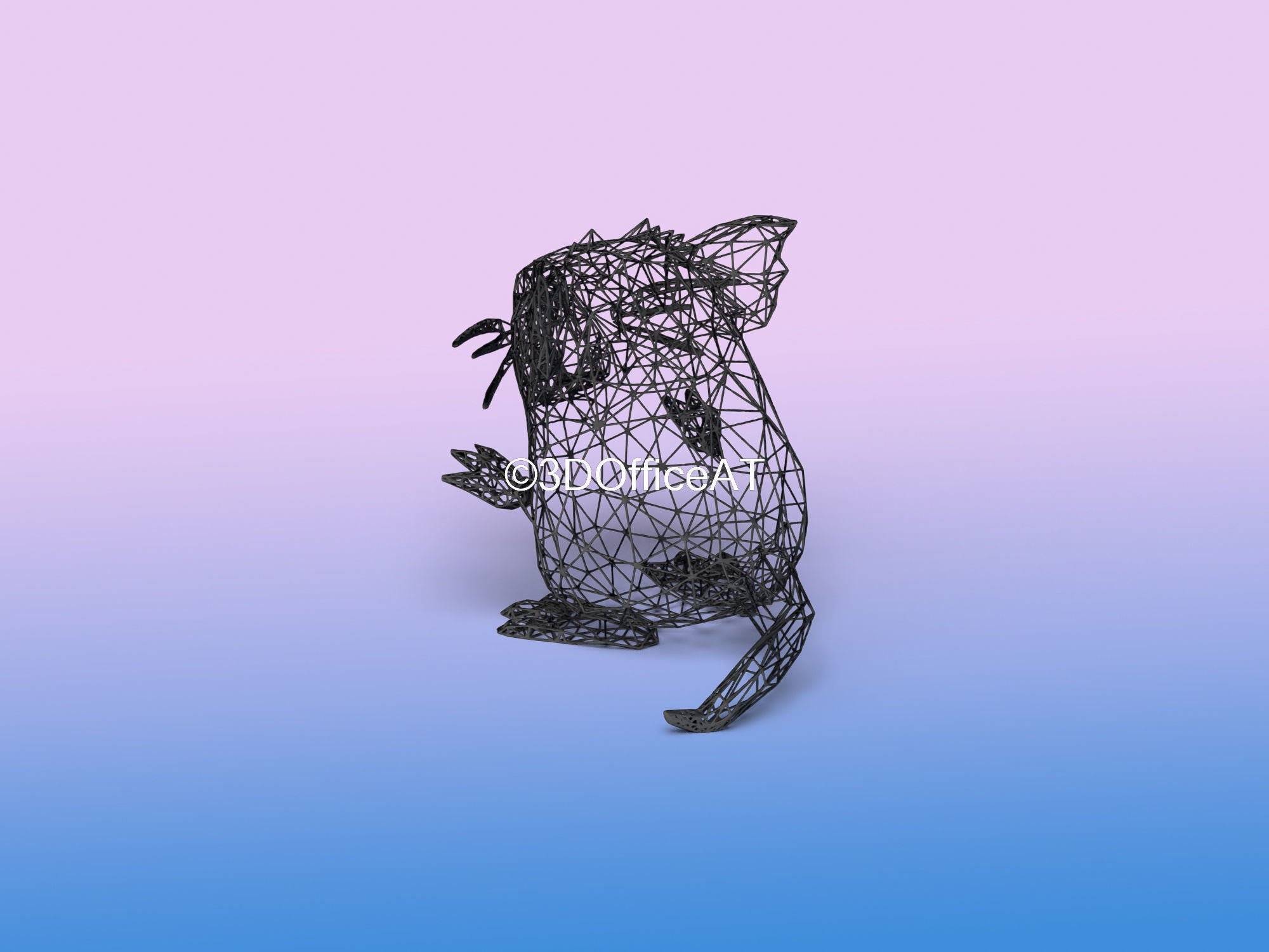 020 Raticate Pokemon Wiremon Figure 3D model 3D printable | CGTrader