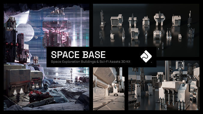 Space Base Sci Fi Buildings and Assets 3D Kit 3D model 3D model | CGTrader