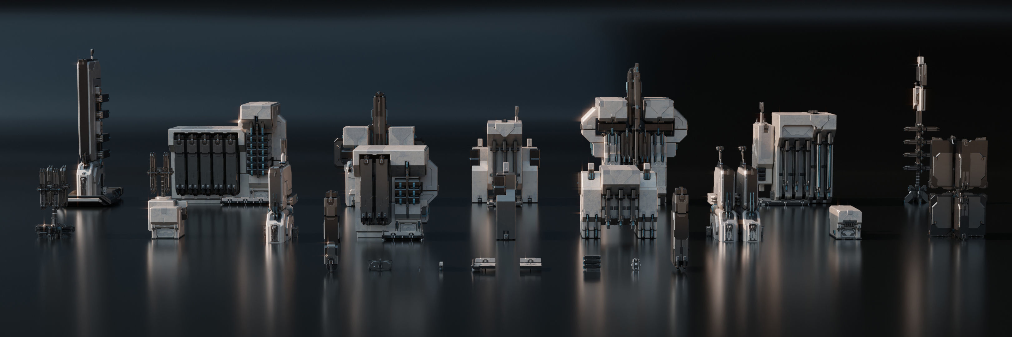 Space Base Sci Fi Buildings and Assets 3D Kit 3D model 3D model | CGTrader