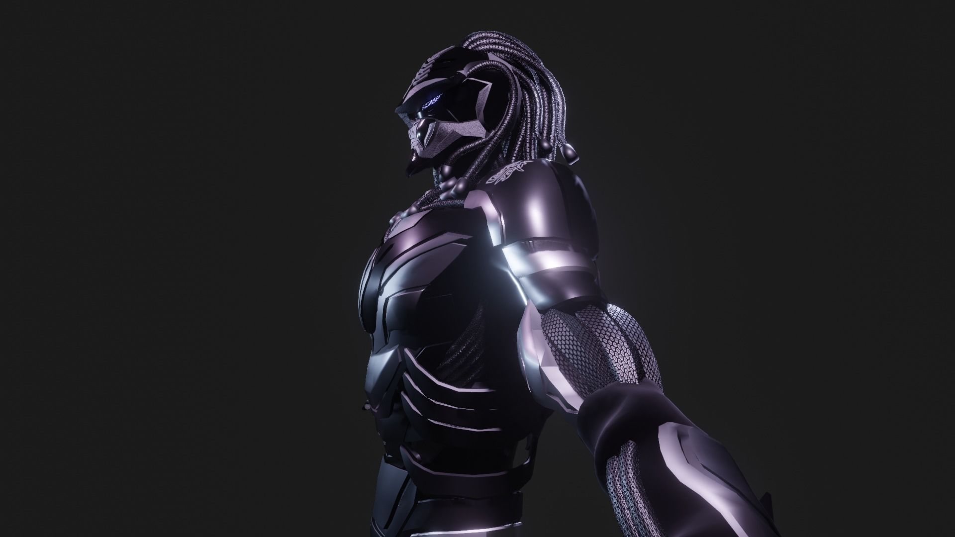 3D model Cyberpunk Ninja Black Armor VR / AR / low-poly | CGTrader