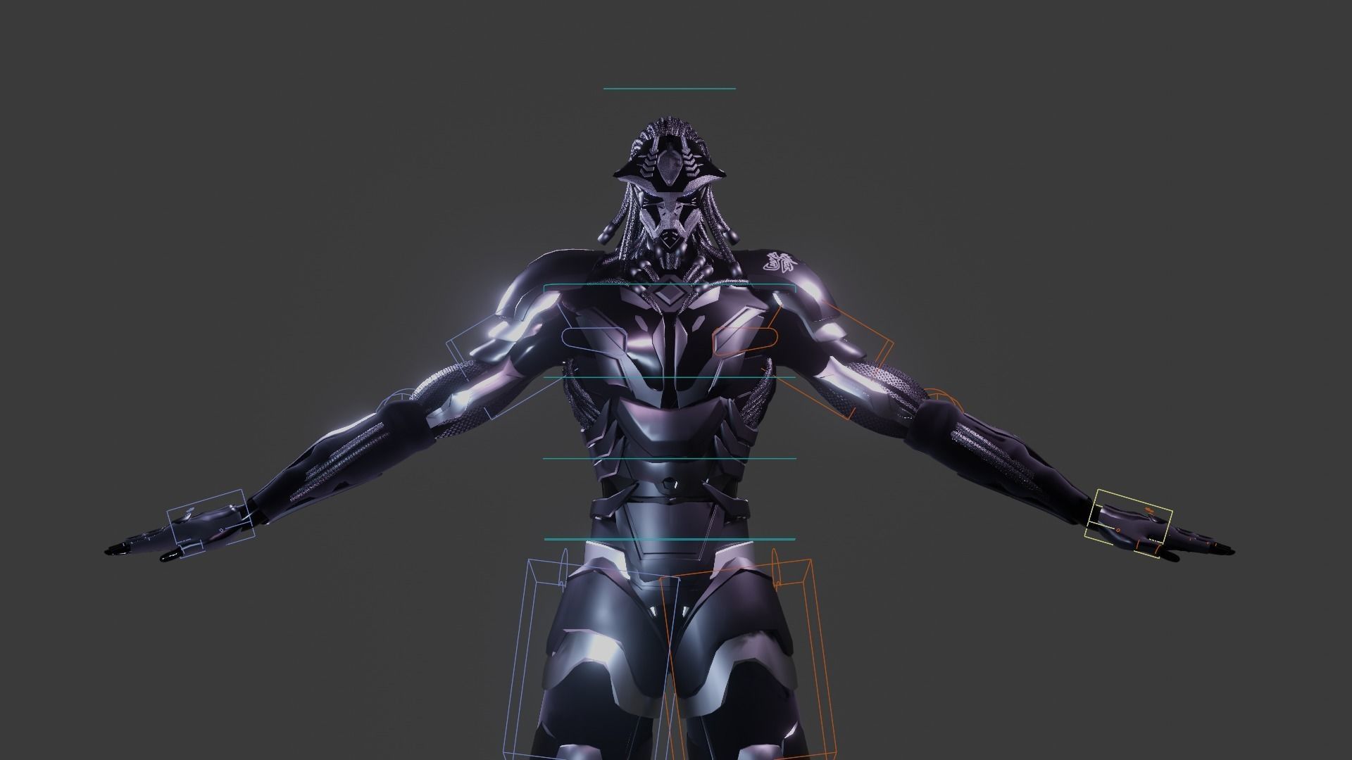 3D model Cyberpunk Ninja Black Armor VR / AR / low-poly | CGTrader