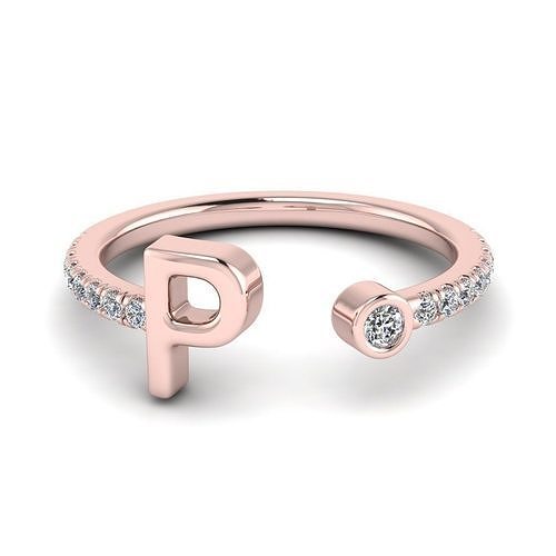 Jewelry alphabet Ring P 3D model 3D printable | CGTrader