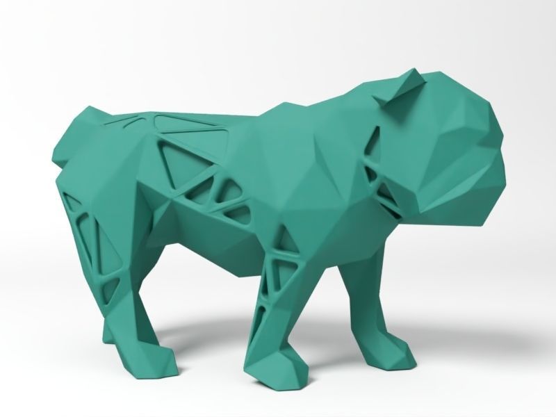Polygon Bulldog Pose 3D model 3D printable | CGTrader
