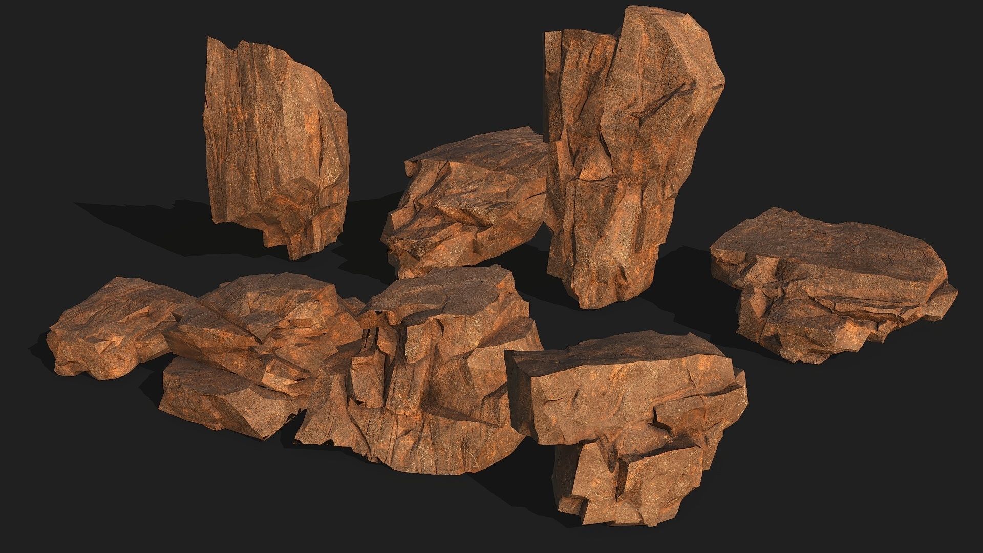 3D model desert rocks - 3D Models PBR Pack 06 VR / AR / low-poly | CGTrader