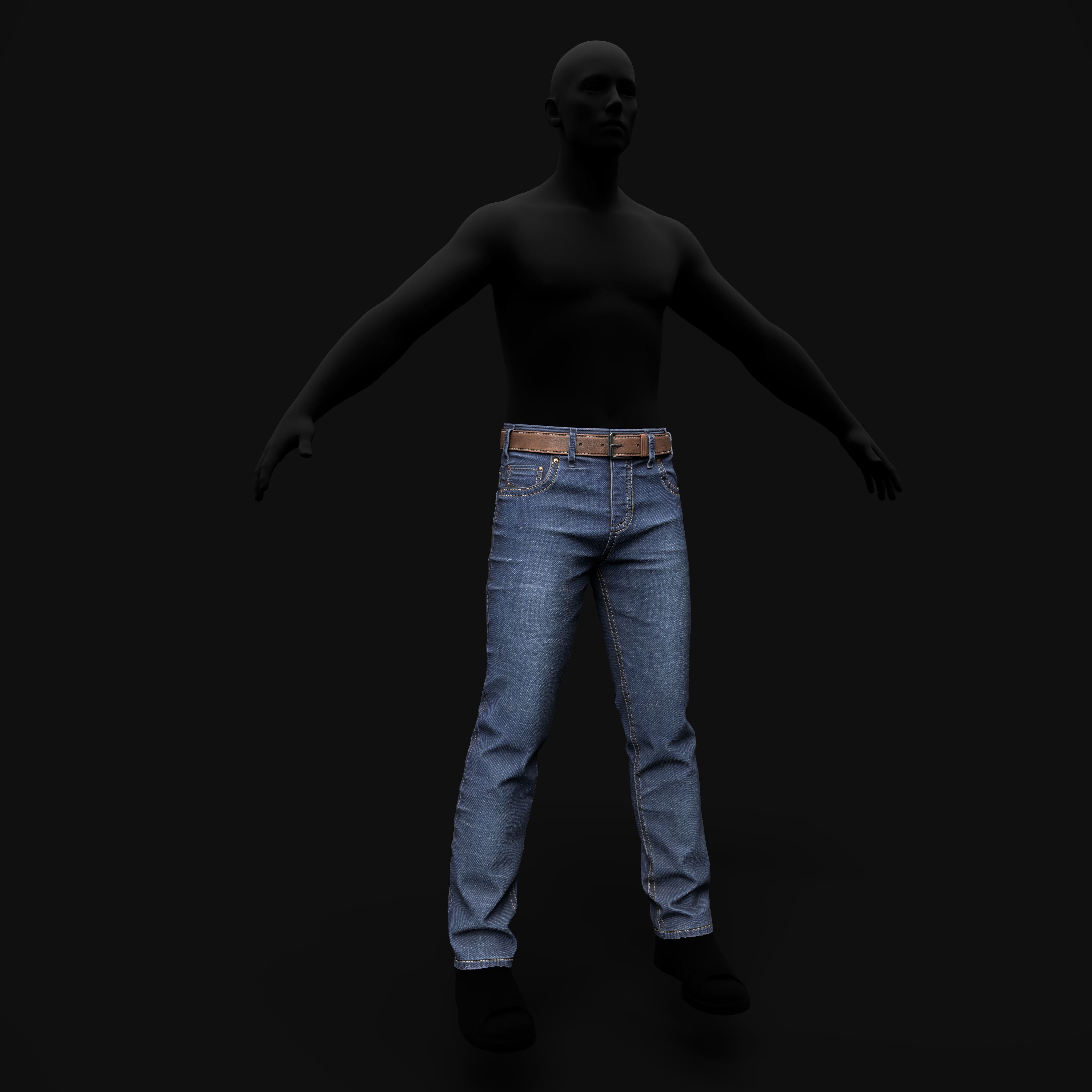 3D model jeans low-poly game-ready man in VR / AR / low-poly | CGTrader