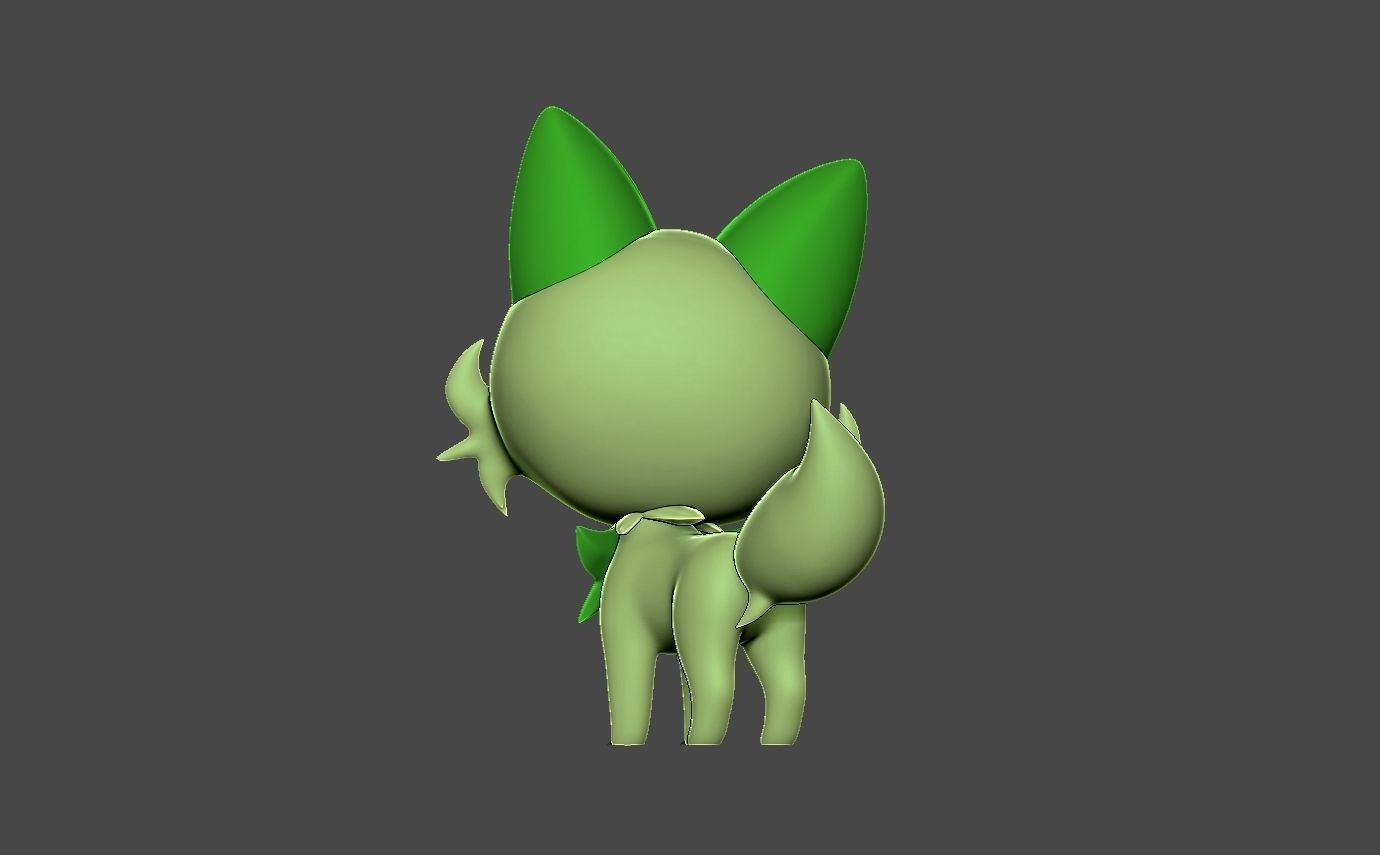 Pokemon sprigatito 3D model 3D printable | CGTrader