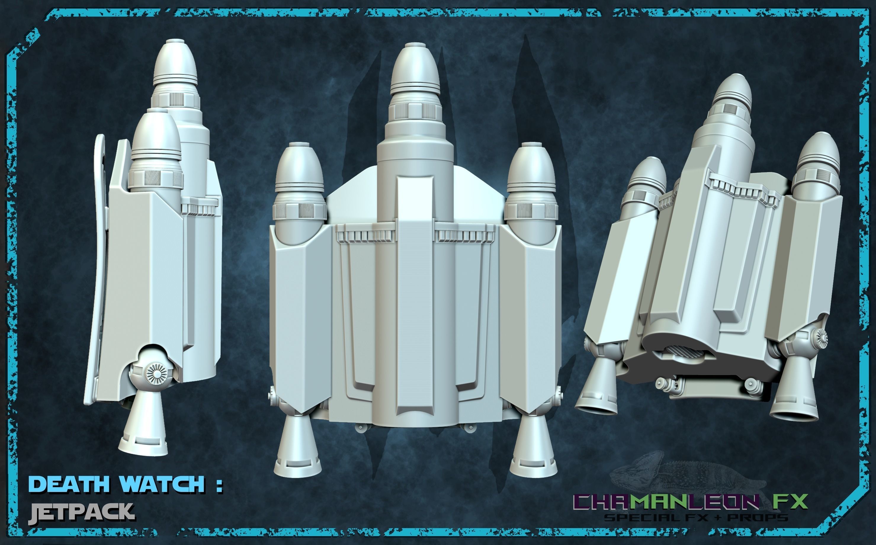 Live Action Death Watch Mandalorian Jetpack Cosplay 3D model 3D ...