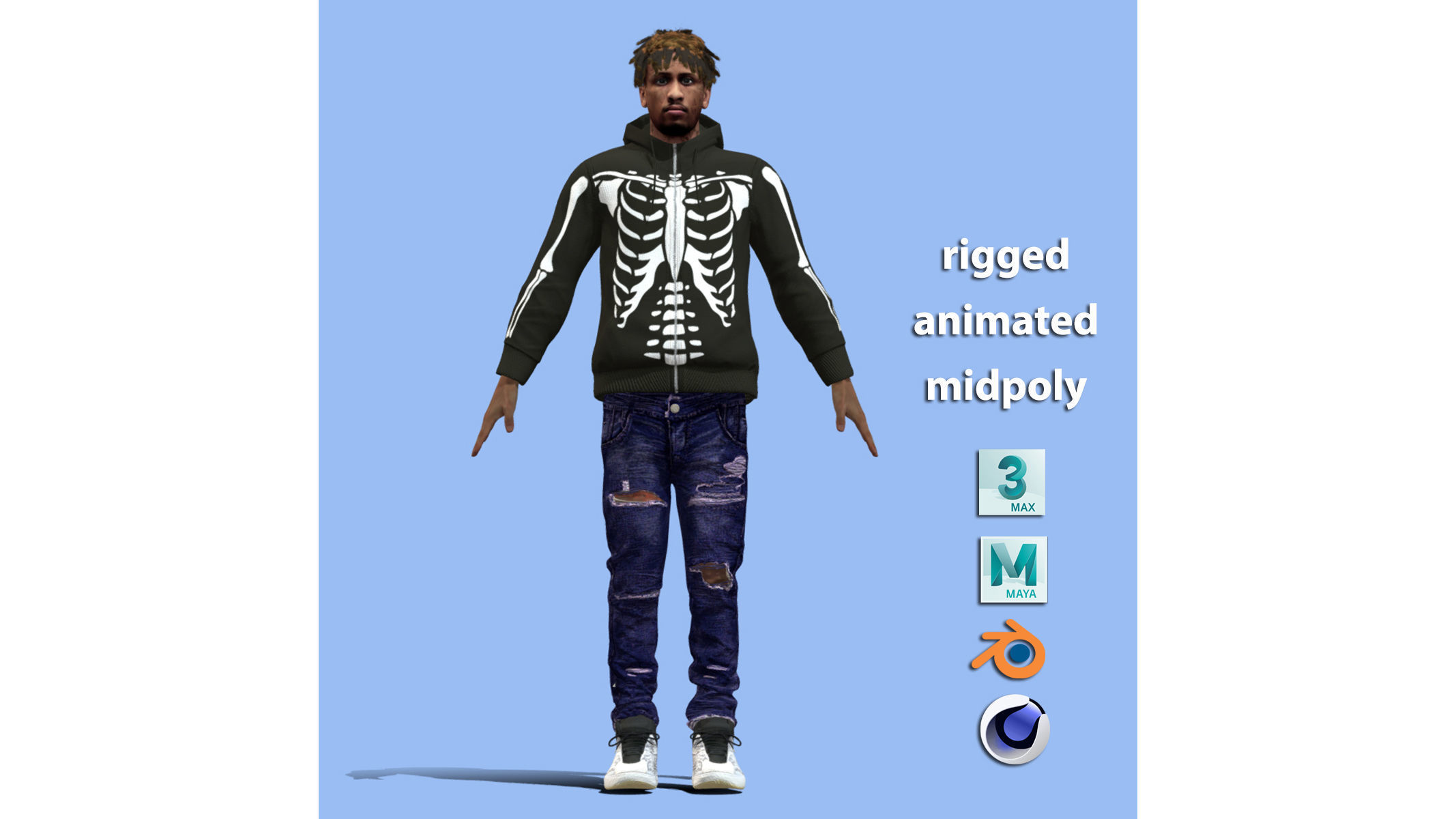 T-P Rigged Lil Uzi Vert rapper 3D model animated rigged | CGTrader