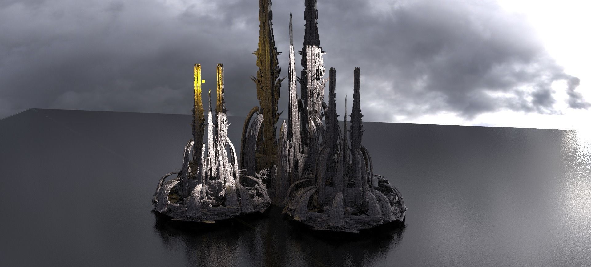 Sci Fi Wraith Claw City Towers Kit bash 3D model | CGTrader