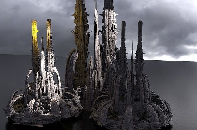 Sci Fi Wraith Claw City Towers Kit bash 3D model | CGTrader