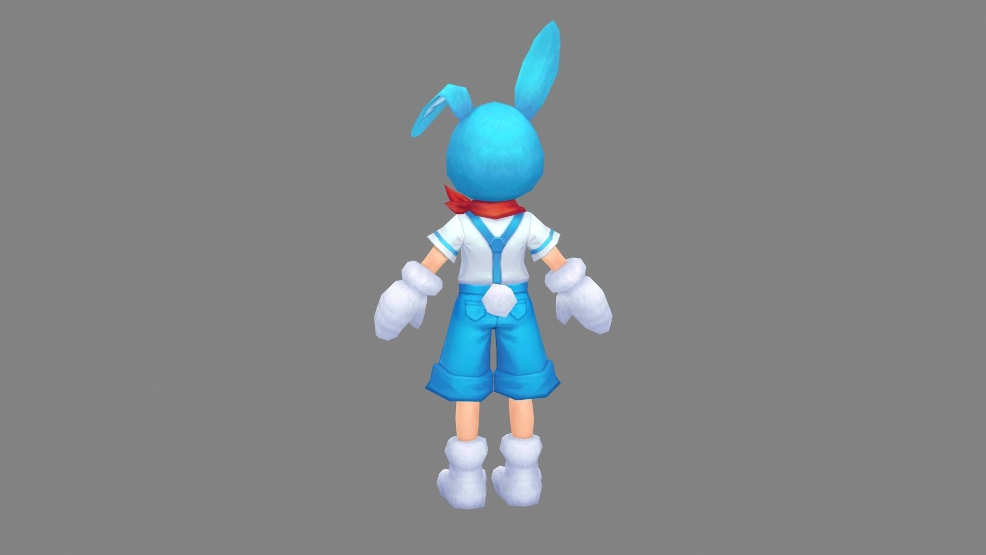 3D model Cartoon Blue Rabbit costume - boy VR / AR / low-poly | CGTrader