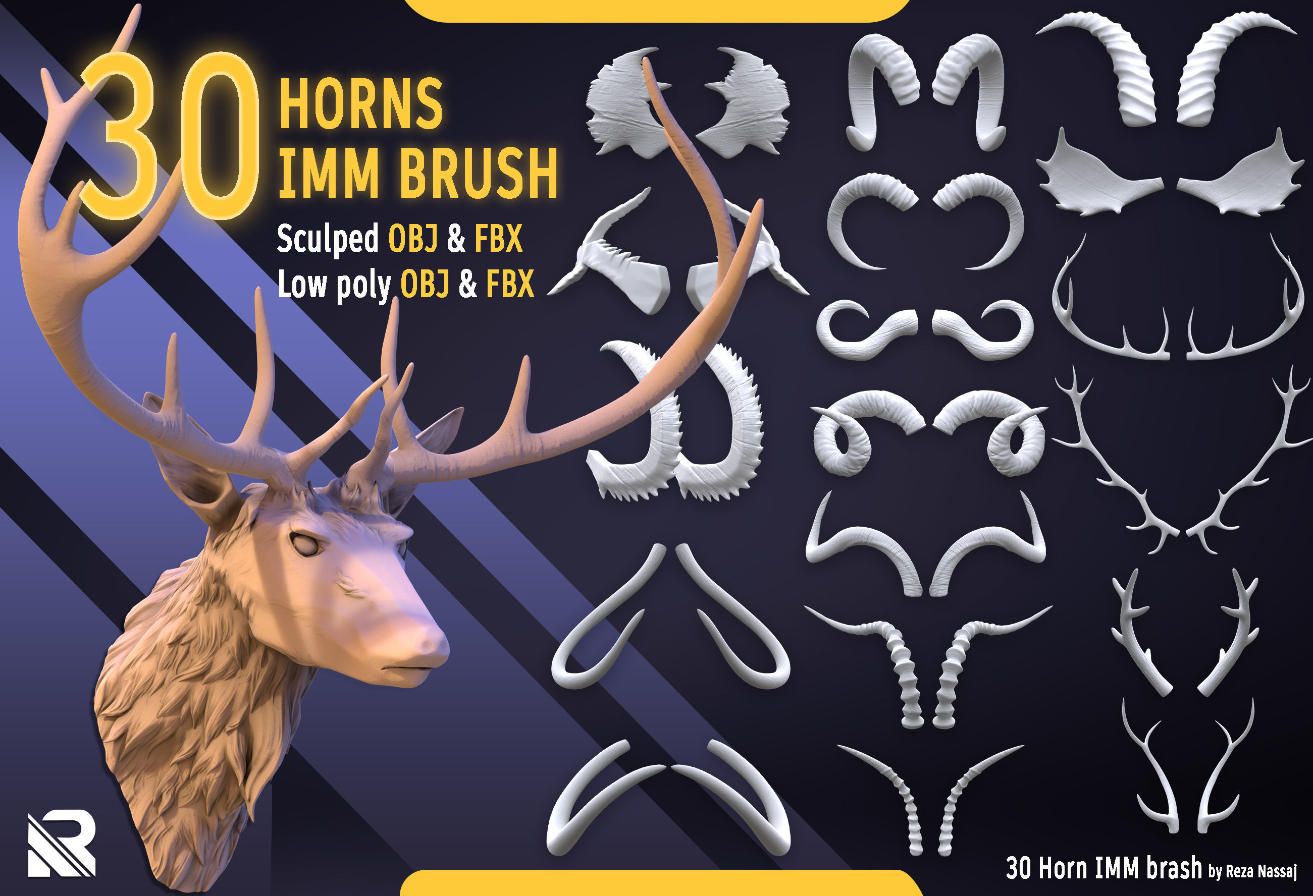 30 Horns and tusk for Humans and Animals 3D model | CGTrader