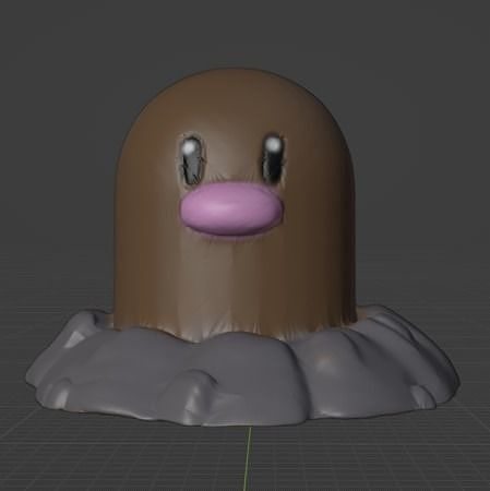 Diglett 3D model 3D printable | CGTrader