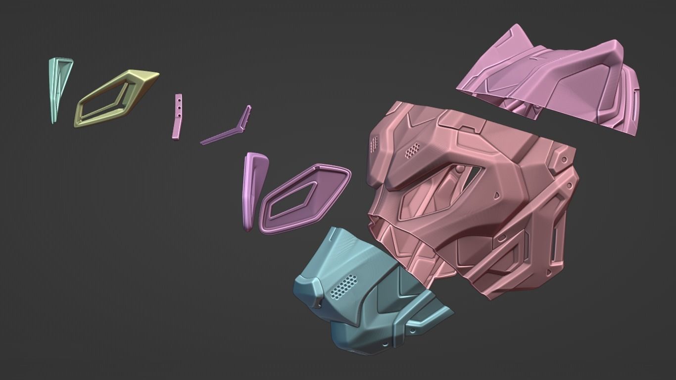 Neo Wolf - cosplay sci-fi mask - digital STL file for 3Dprinting 3D ...