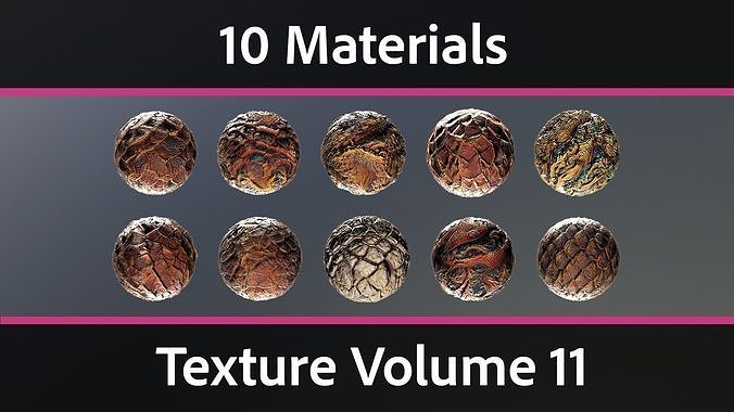 Texture 10 Materials Skin Dragon Seamless PBR Volume 11 VR / AR / low ...