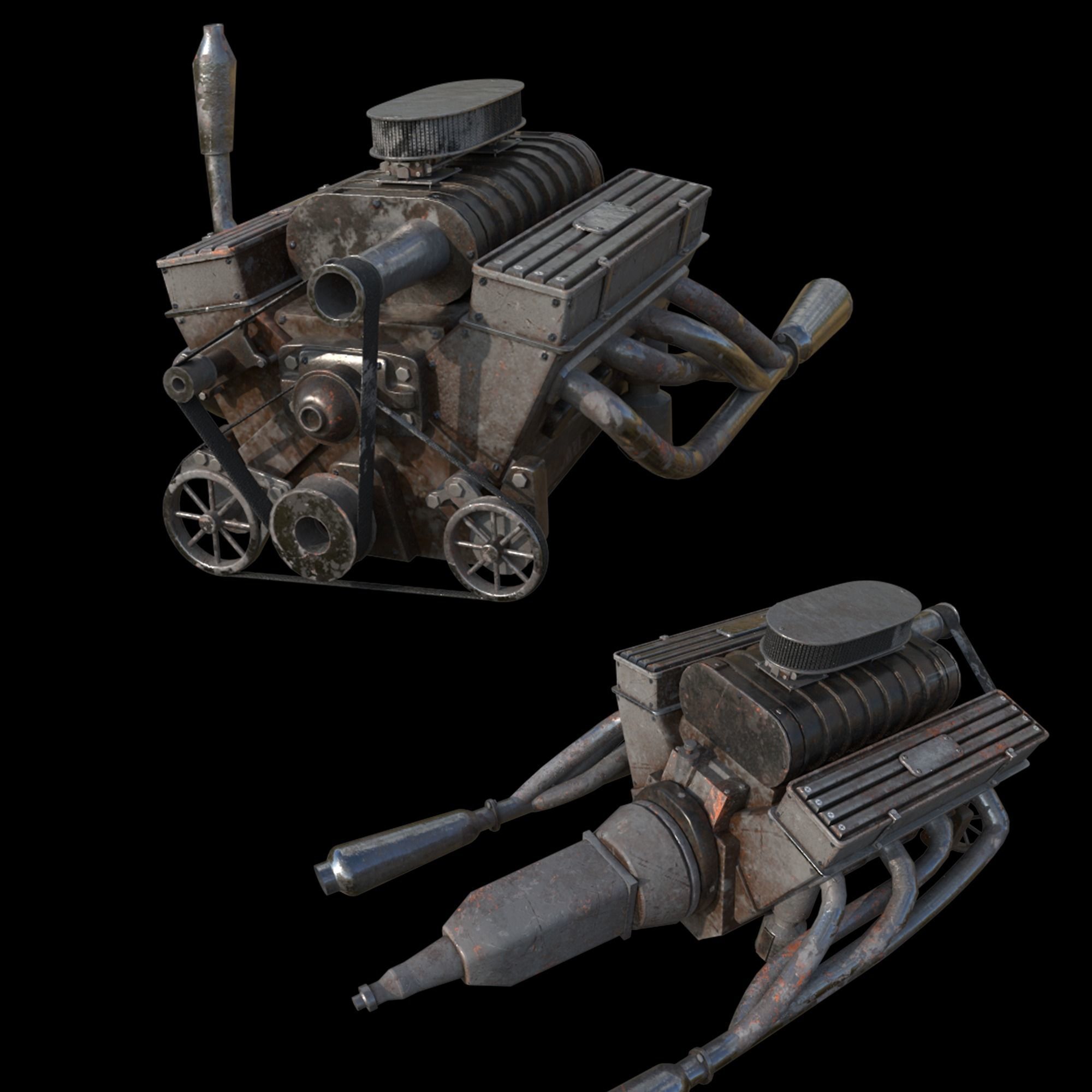 old car engine modeling 3D model | CGTrader