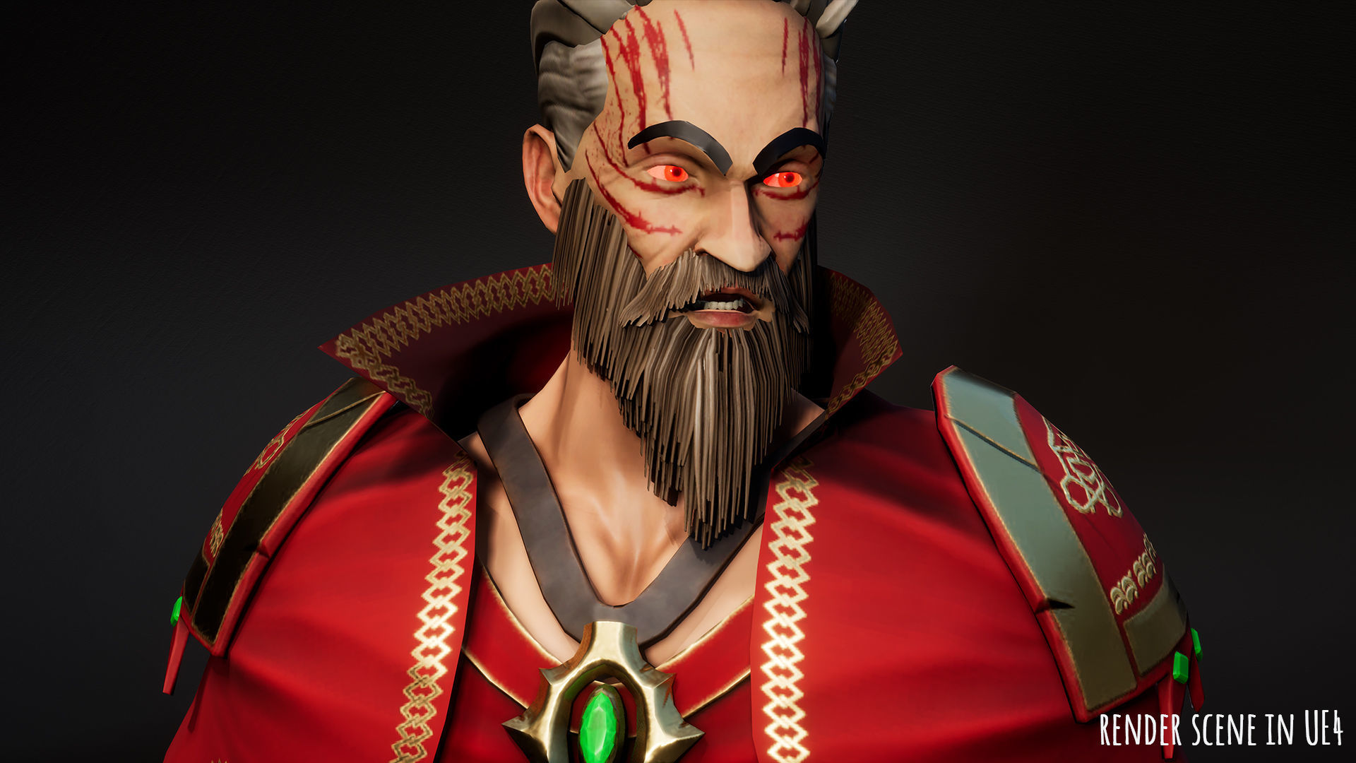 3D model Male Wizard Red VR / AR / low-poly | CGTrader