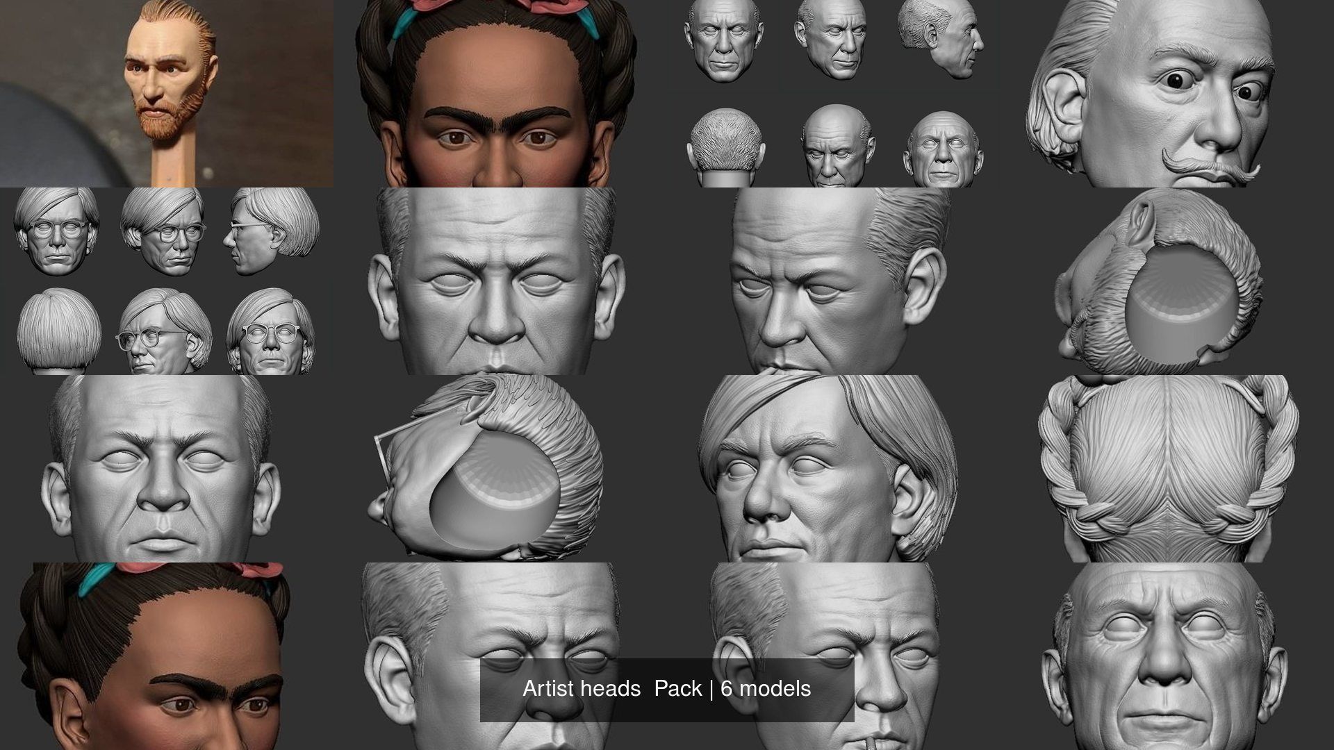 Artist heads Pack 3D Model Collection | CGTrader