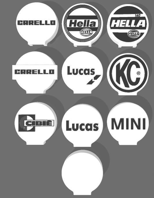 Rallye headlights for scale autos with 10 covers 3D model 3D printable ...