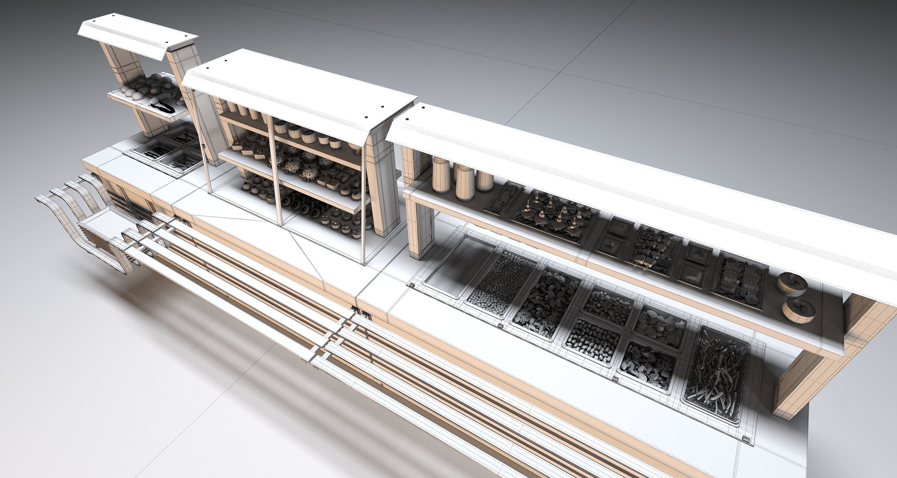 Food distribution line 3D model | CGTrader