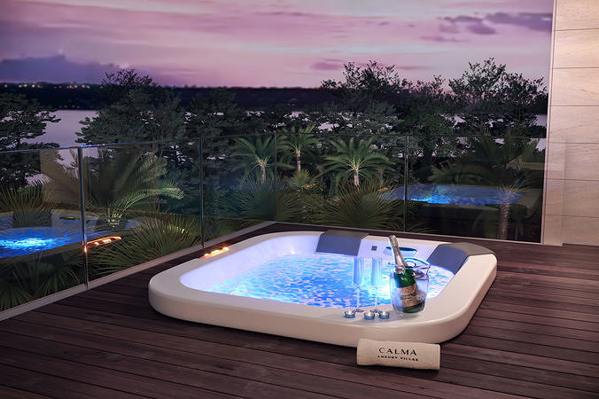 Jacuzzi bottle of champagne in ice bucket 3D model | CGTrader