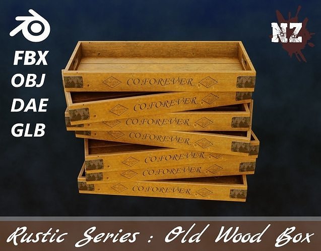 3D model Rustic Series Old Wood Box VR / AR / low-poly | CGTrader