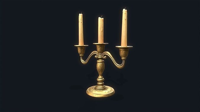 3D model Medieval Candlestick 3 VR / AR / low-poly | CGTrader