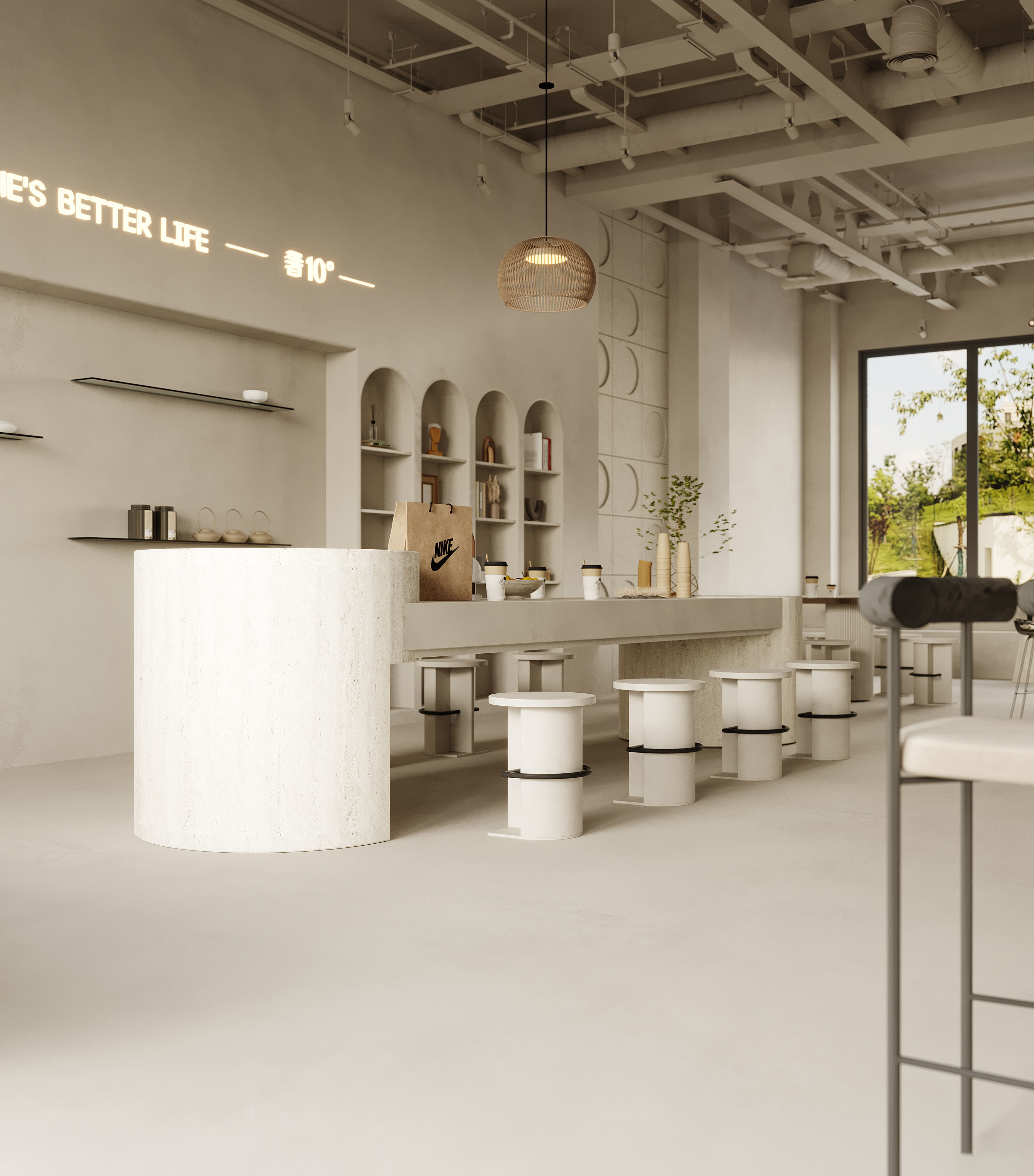 Modern coffee bar interior design 3d model 3D model | CGTrader