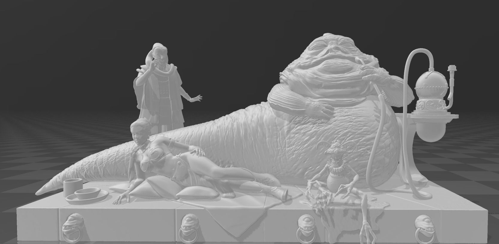 Star Wars Jabba the Hutt Palace Diorama Hd Quality 3D model 3D ...