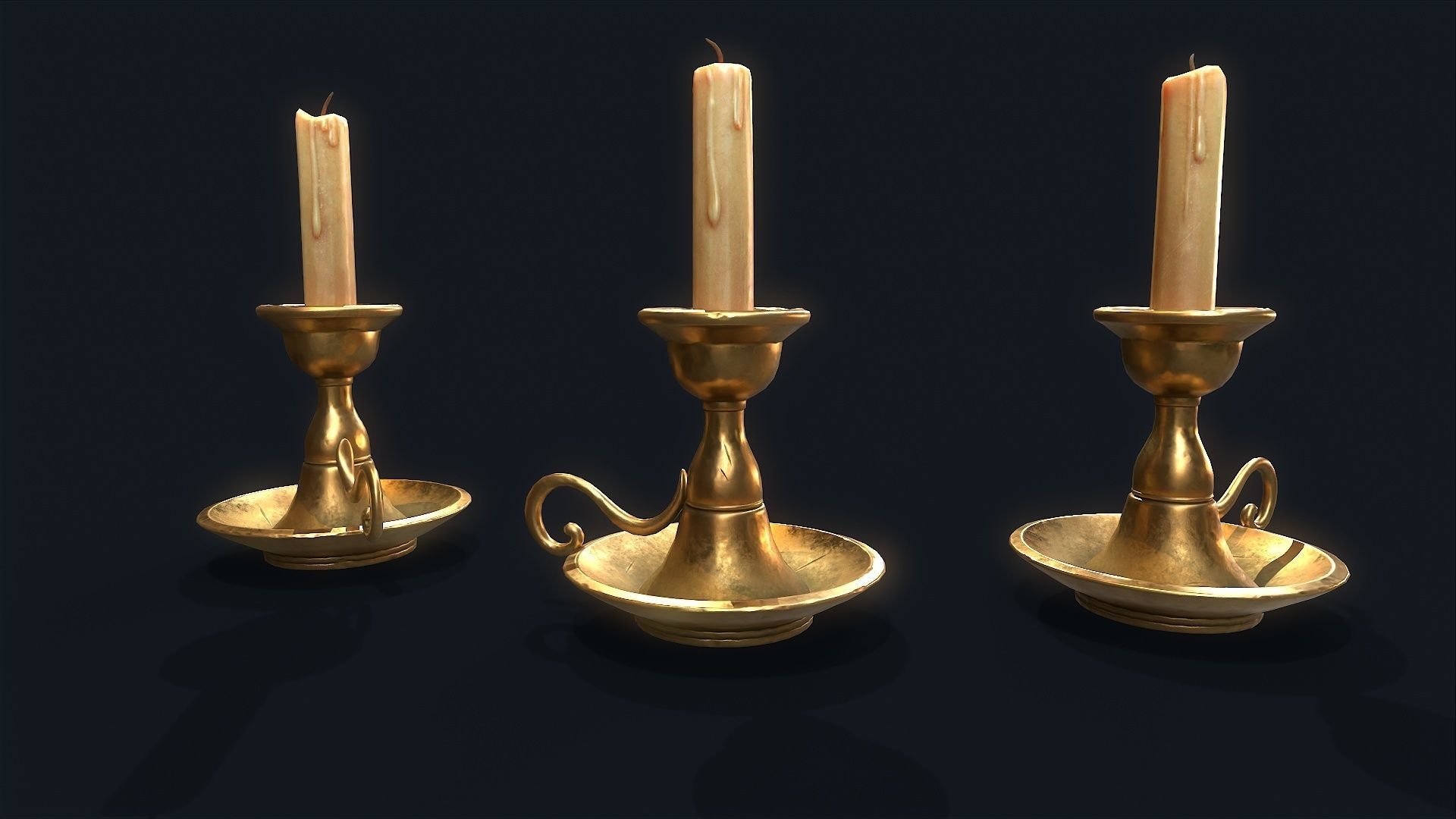 3D model Medieval Candlestick 5 VR / AR / low-poly | CGTrader