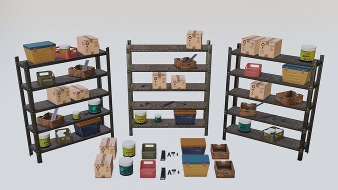 3D model RACK SYSTEM GAME READY VR / AR / low-poly | CGTrader