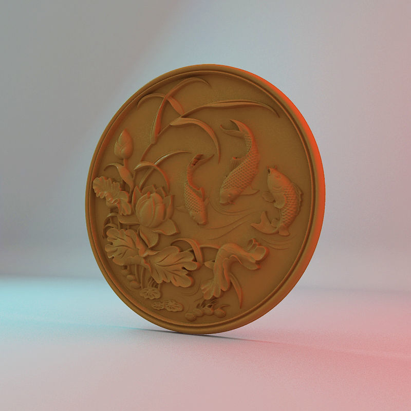 Fish and lotus 3d STL models for CNC router 3D model 3D printable ...