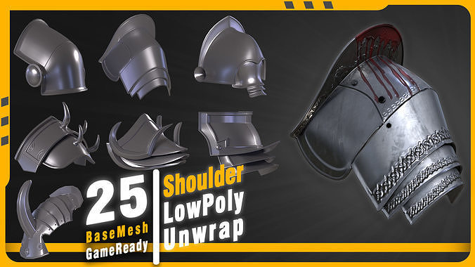 3D model 25 Shoulder Base mesh VR / AR / low-poly | CGTrader