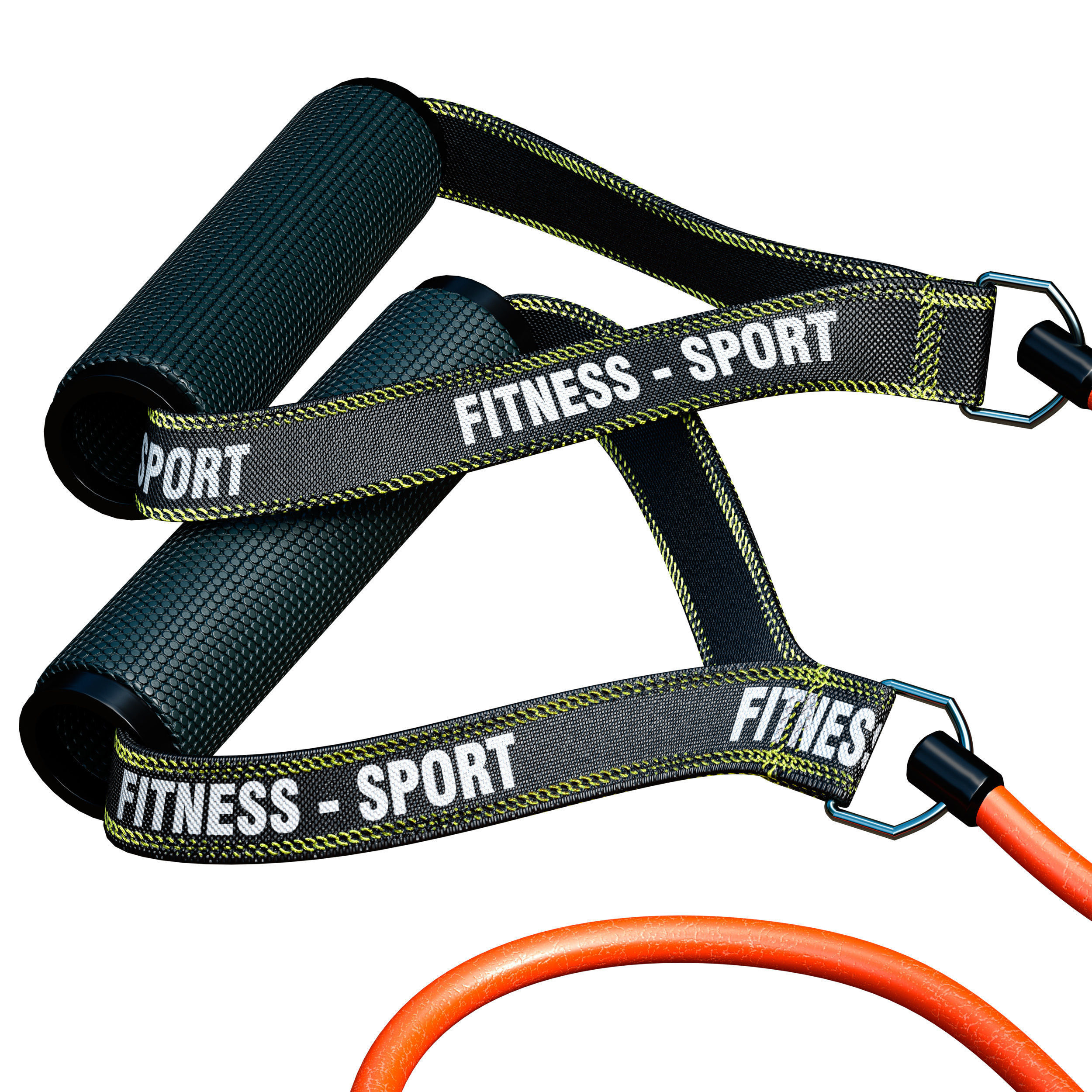 Expander orange and resistance rope 3D model | CGTrader