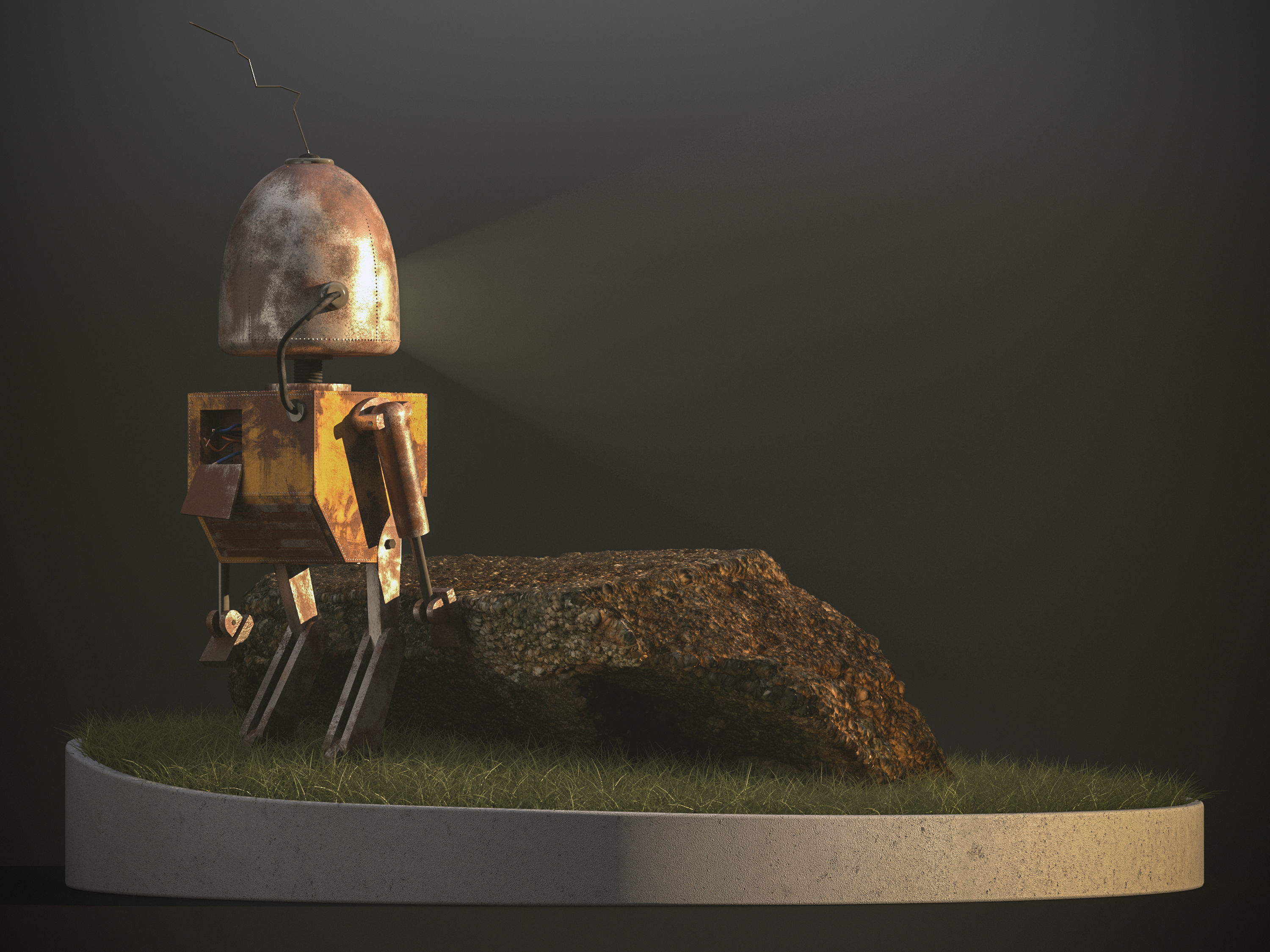 Rusted Robot Diorama 3D model | CGTrader