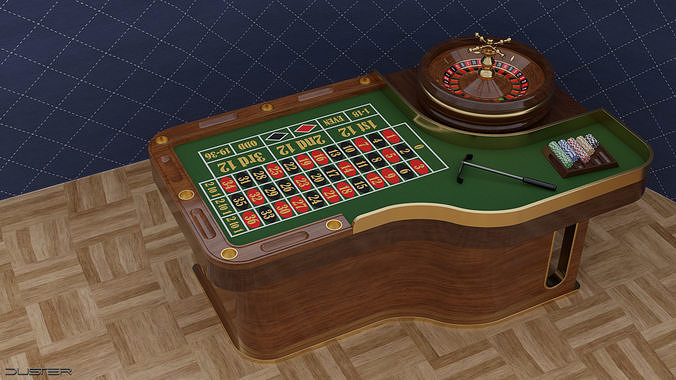 Casino Roulette Table plus Accessories 3D model | CGTrader