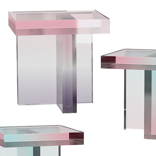 Tables Made With Dyed Acrylic Resin 3D model | CGTrader