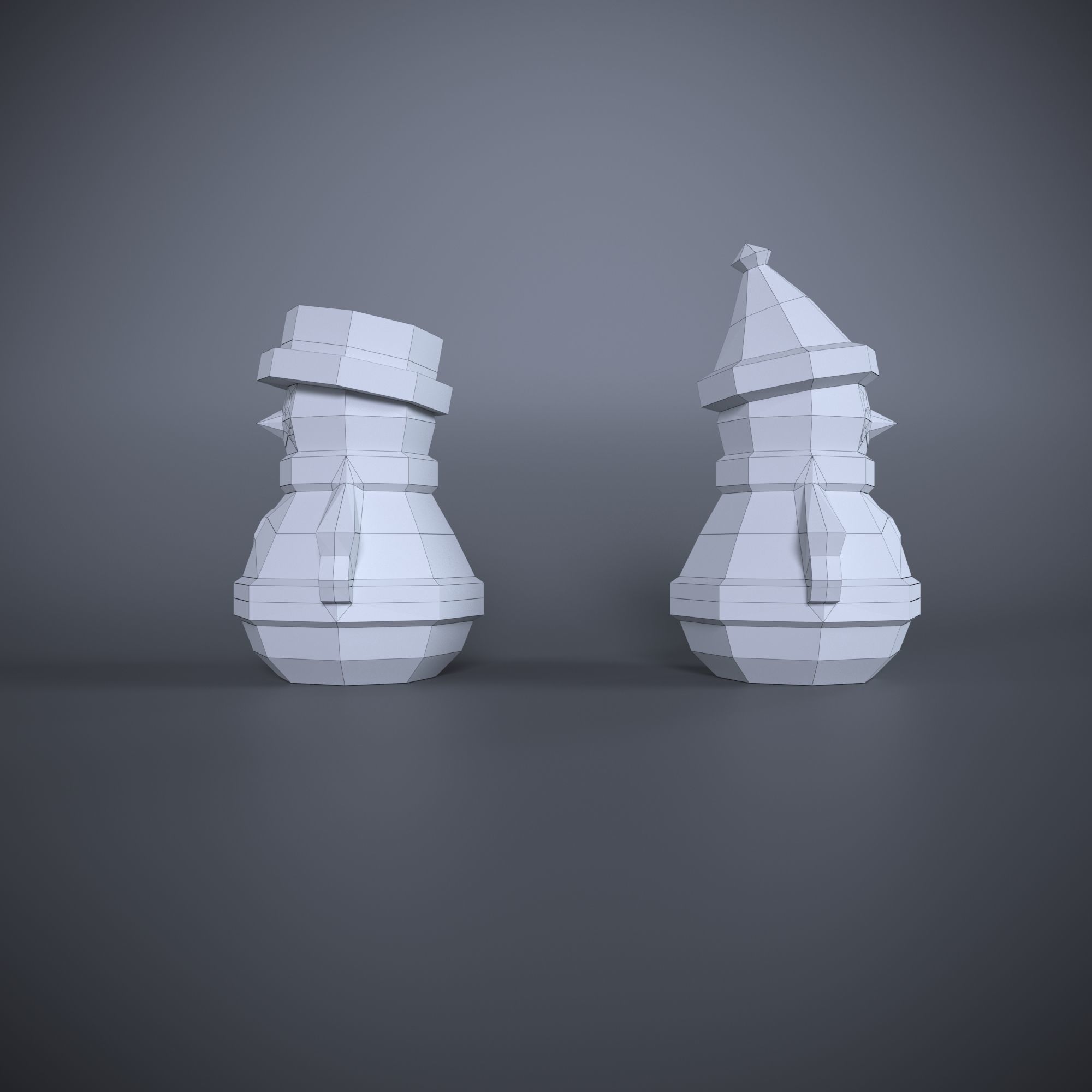 Low Poly Snowman Model Origami 3D print model 3D print model 3D model ...