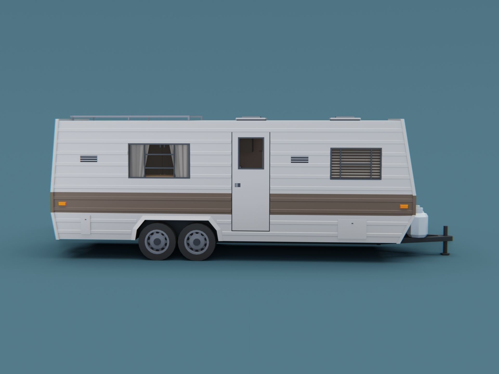 3D model Big Camper Trailer Classic Stylized VR / AR / low-poly | CGTrader