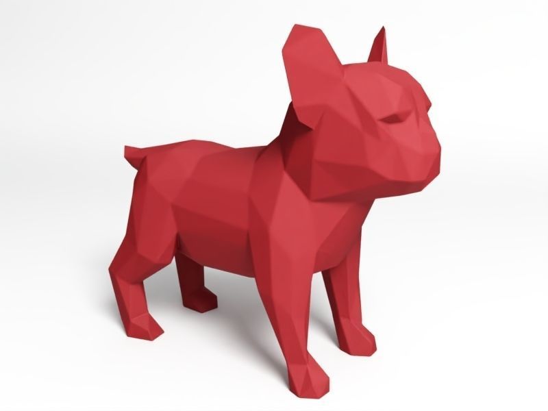 Polygon Bulldog Puppy 3D model 3D printable | CGTrader