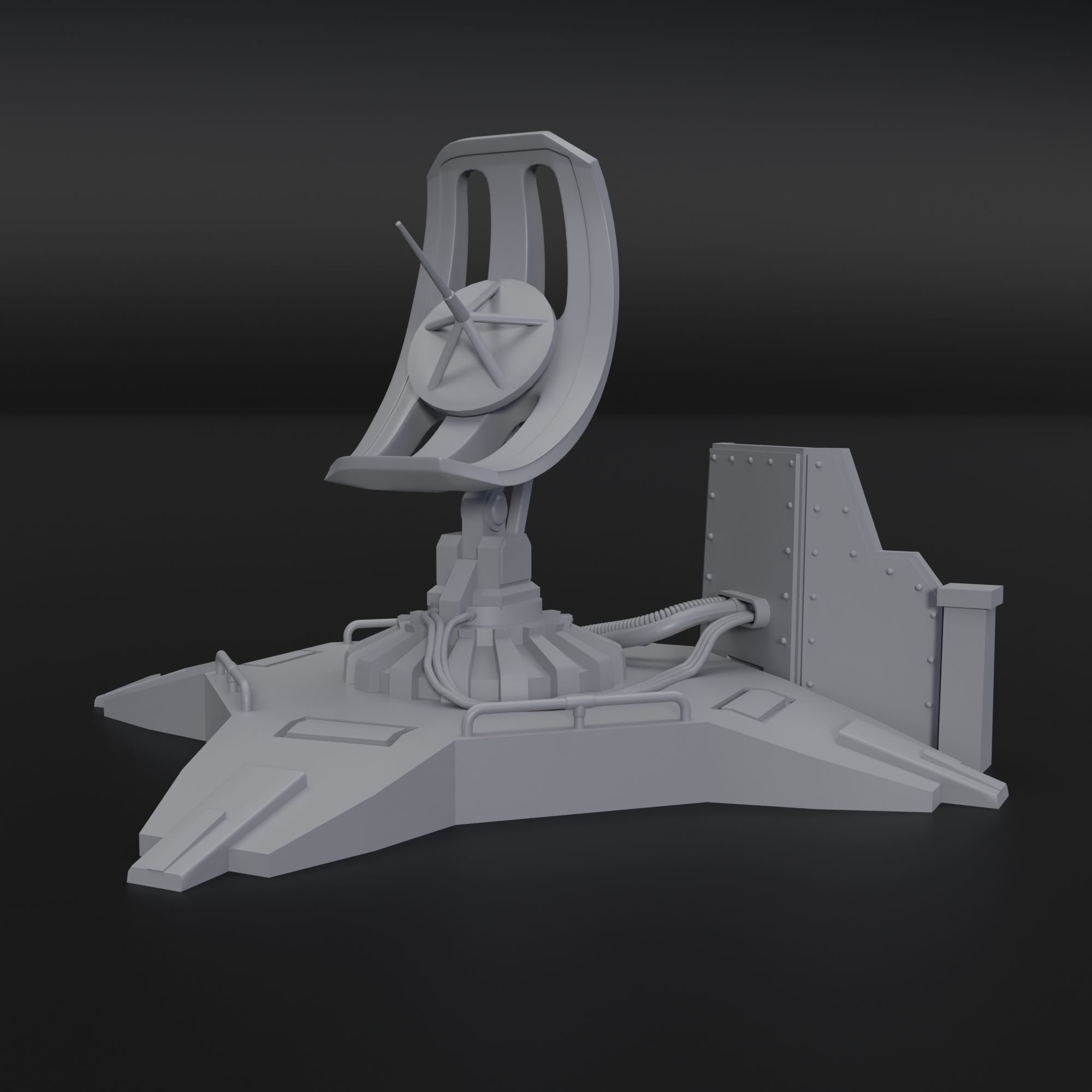 drone sentry gun with satellite station 3D model 3D printable | CGTrader