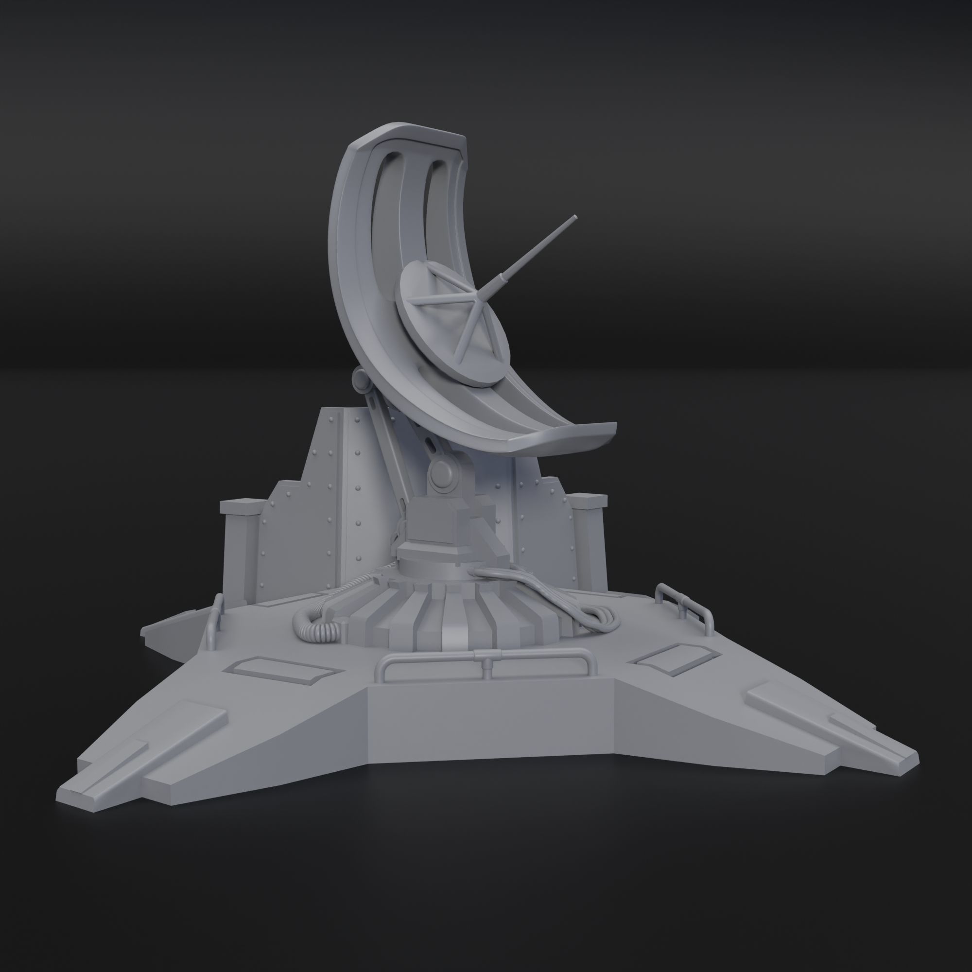 drone sentry gun with satellite station 3D model 3D printable | CGTrader