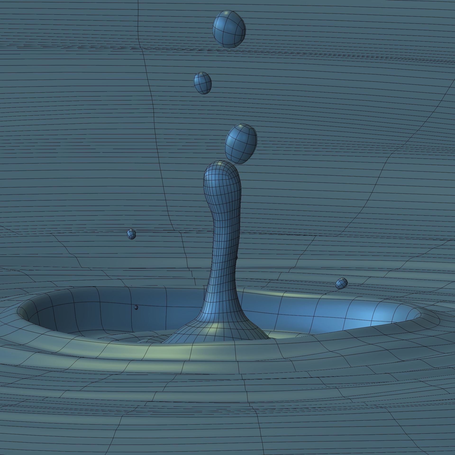 3D model Water Crown Splash VR / AR / low-poly | CGTrader