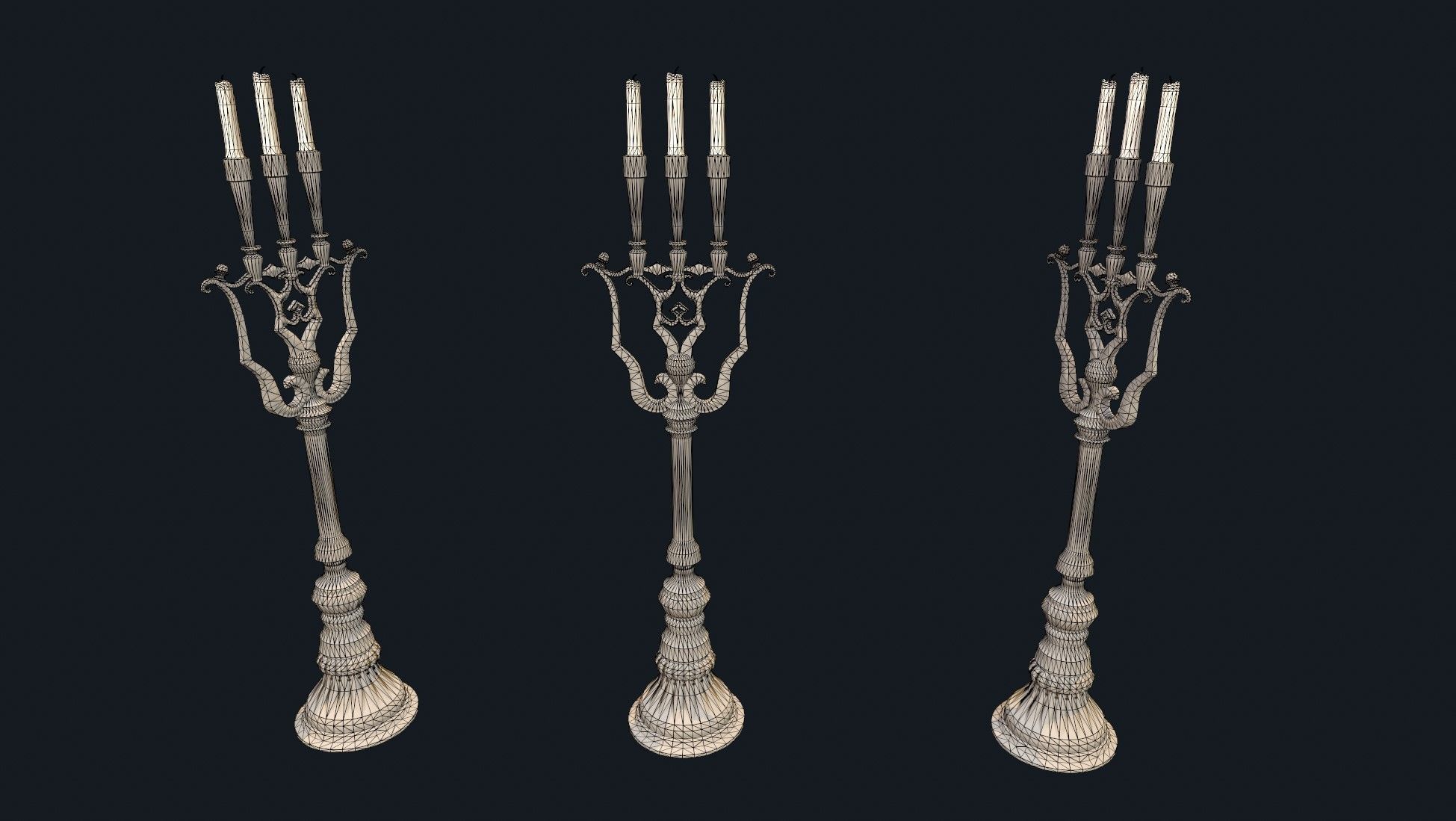 3D model Medieval Candlestick large VR / AR / low-poly | CGTrader