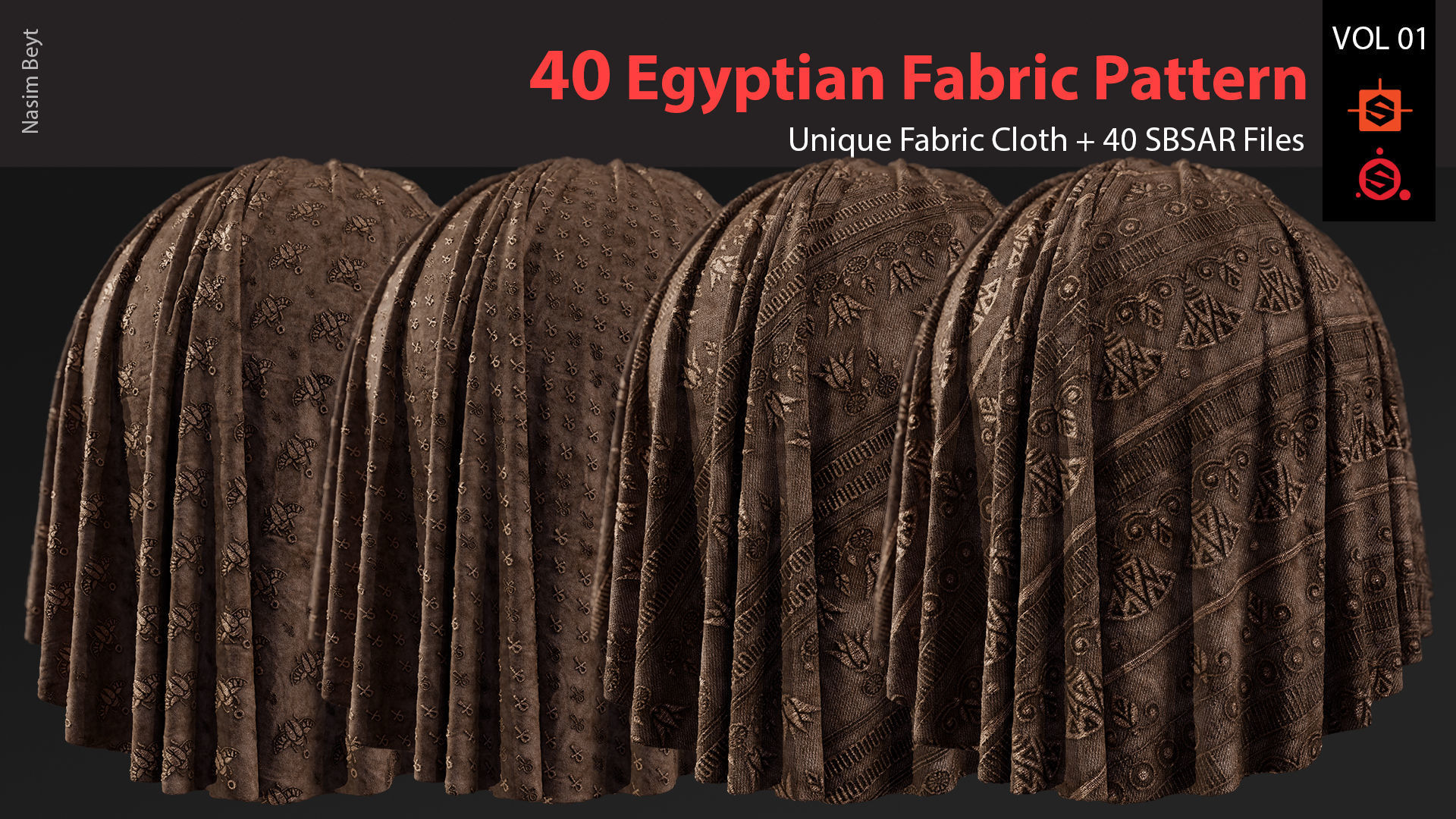40 Tileable Ancient Fabric Pattern - Egyptian VOL 01 Texture | CGTrader