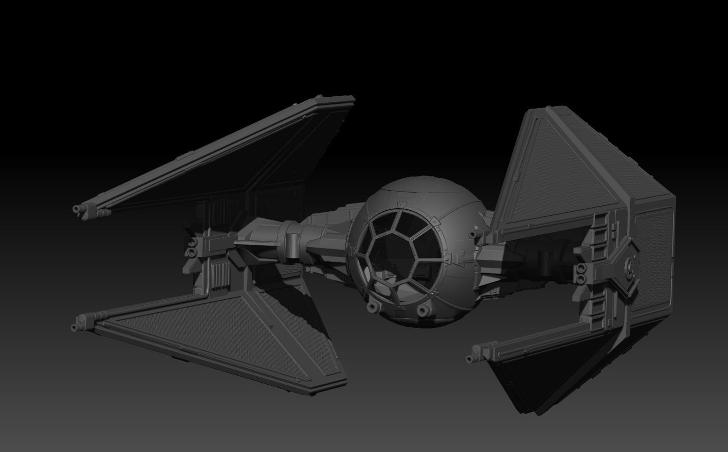 Tie Interceptor 6 inch Scale Vehicle Star Fighter 3D model 3D printable ...